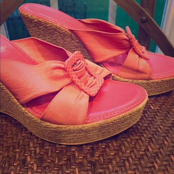 Italian Shoemakers | Shoes | Italian Shoemakers Coral Wedge Sandals ...